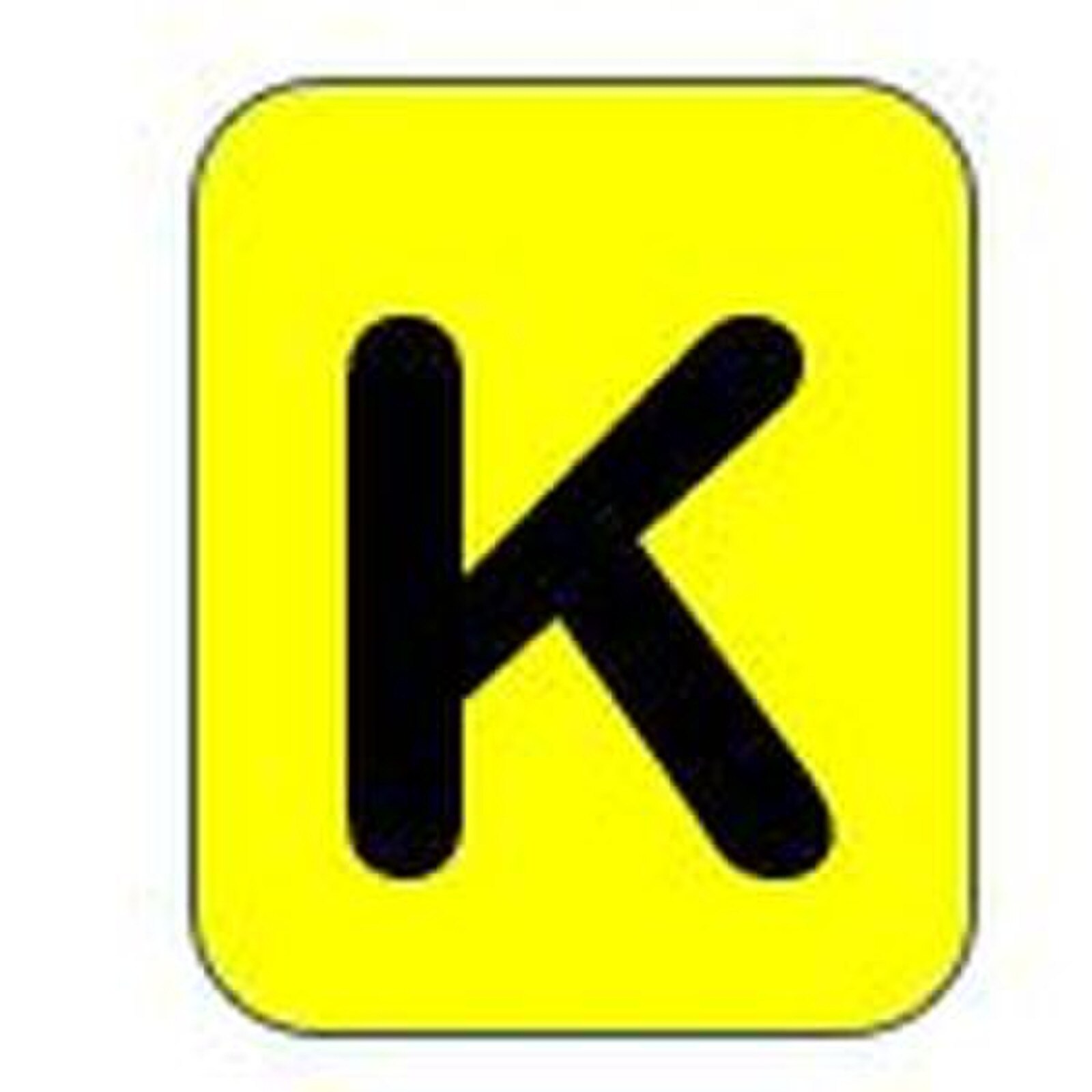Black/yellow 80mm letter K | Fulton Industries